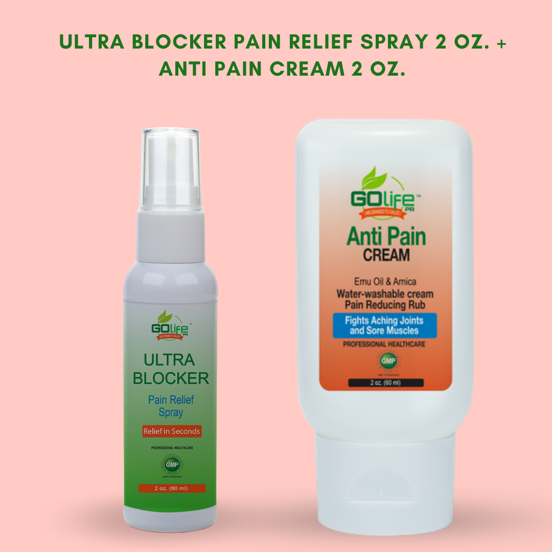 ANTI PAIN CREAM + ULTRA BLOCKER PAIN RELIEF SPRAY – GO LIFE PR