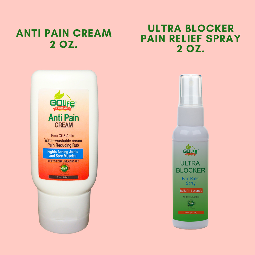 ANTI PAIN CREAM + ULTRA BLOCKER PAIN RELIEF SPRAY – GO LIFE PR